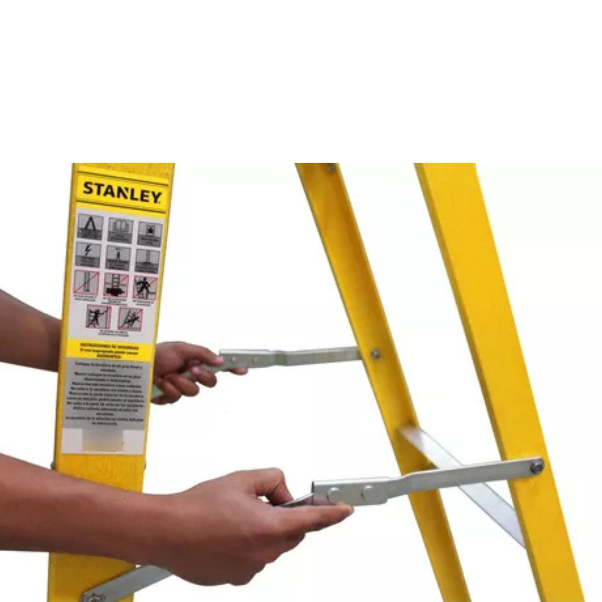 STANLEY Step Ladder 7 Steps Fiberglass Ladder Anti Slip Steps Non-Slip ...