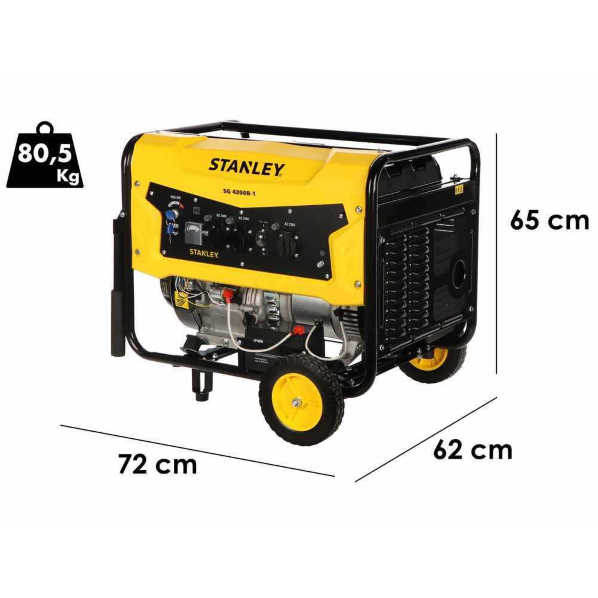 STANLEY Petrol Generator 4.0 KW Rated Power, Electric Start, AVR, 25L ...